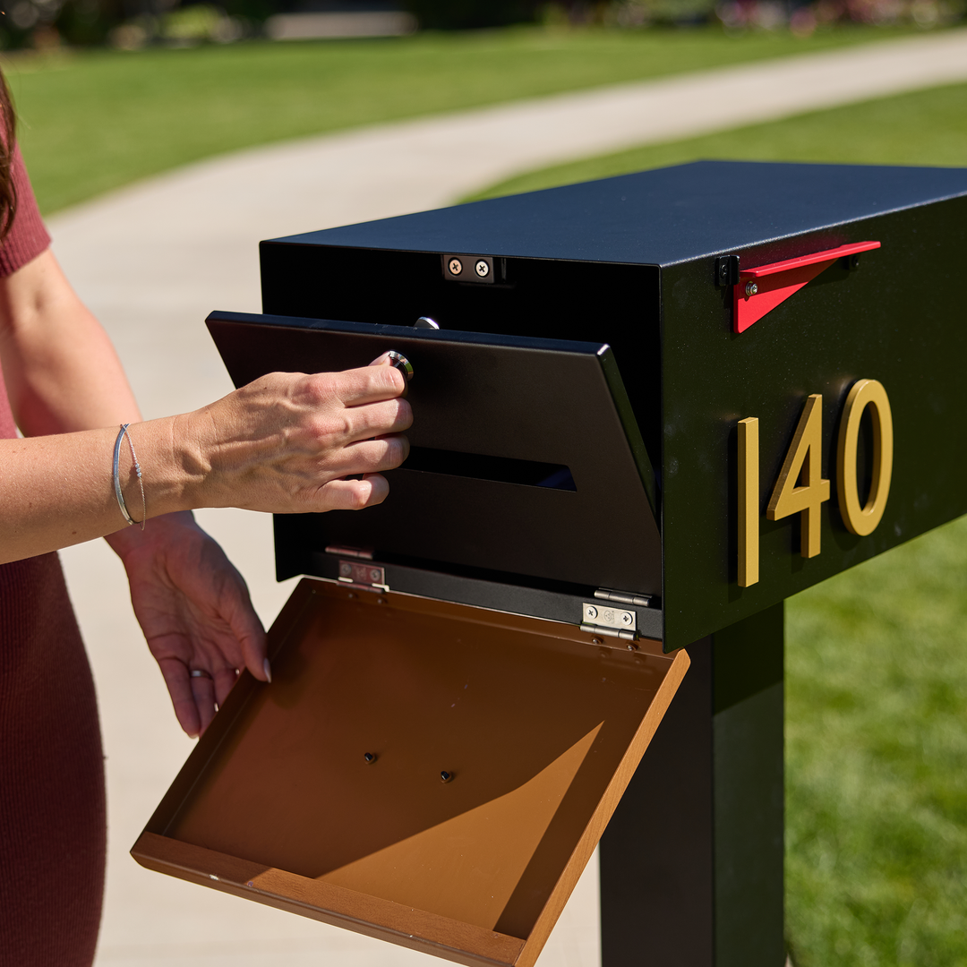Malone Post Mount Mailbox with Lock – Post & Porch